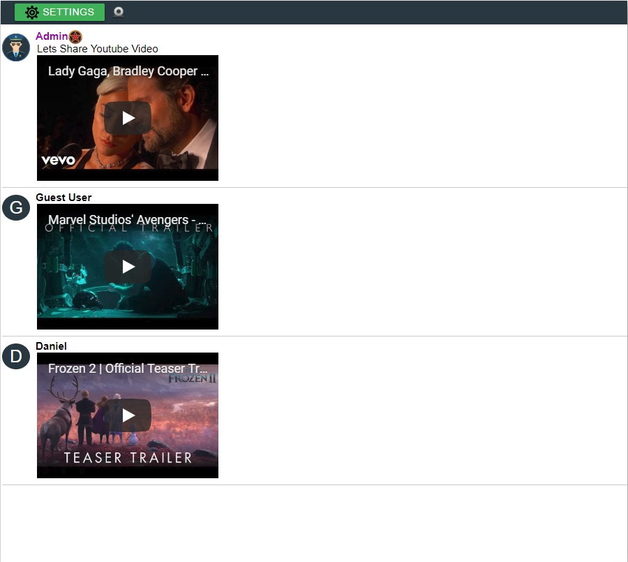 Share Youtube Videos In Chat